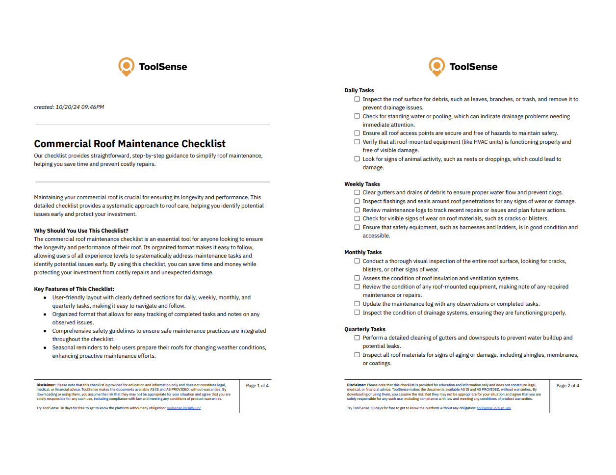 Download Your Free Commercial Roof Maintenance Checklist