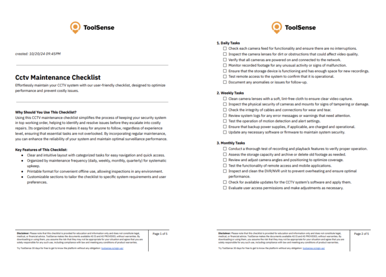 Free CCTV Maintenance Checklist to Optimize Your Security